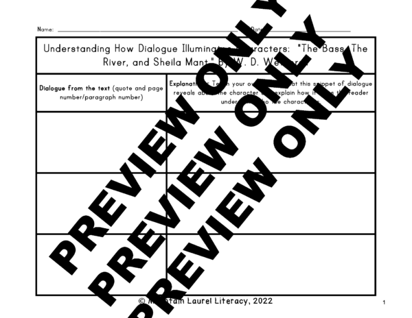 High School Short Story Unit "The Bass, the River, and Sheila Mant ...