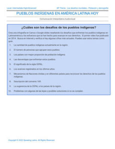 Pueblos indígenas - Scaffolded Cultural Activity: Población y ...