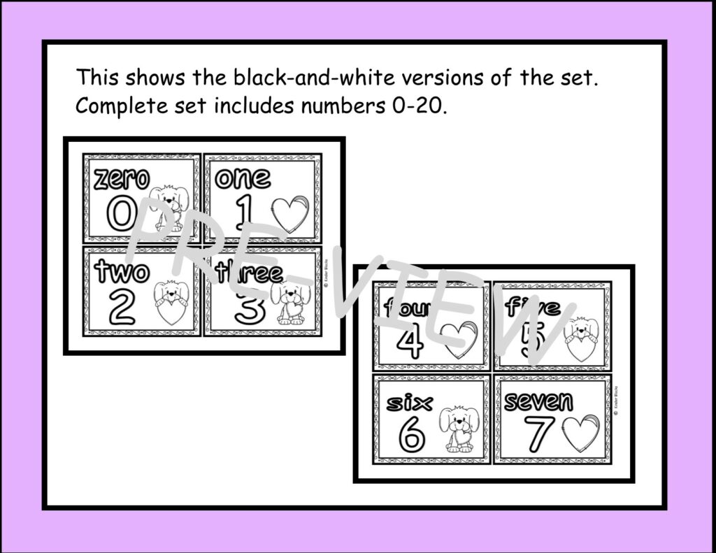 Valentine's Day Number Cards 0 - 20 | Made By Teachers