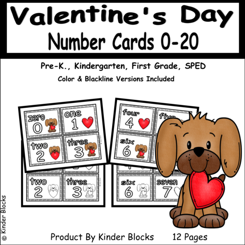 Valentine's Day Number Cards 0 - 20 | Made By Teachers