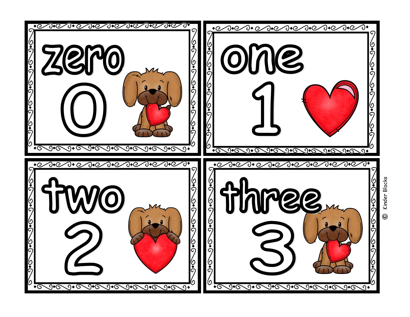 Valentine's Day Number Cards 0 - 20 | Made By Teachers