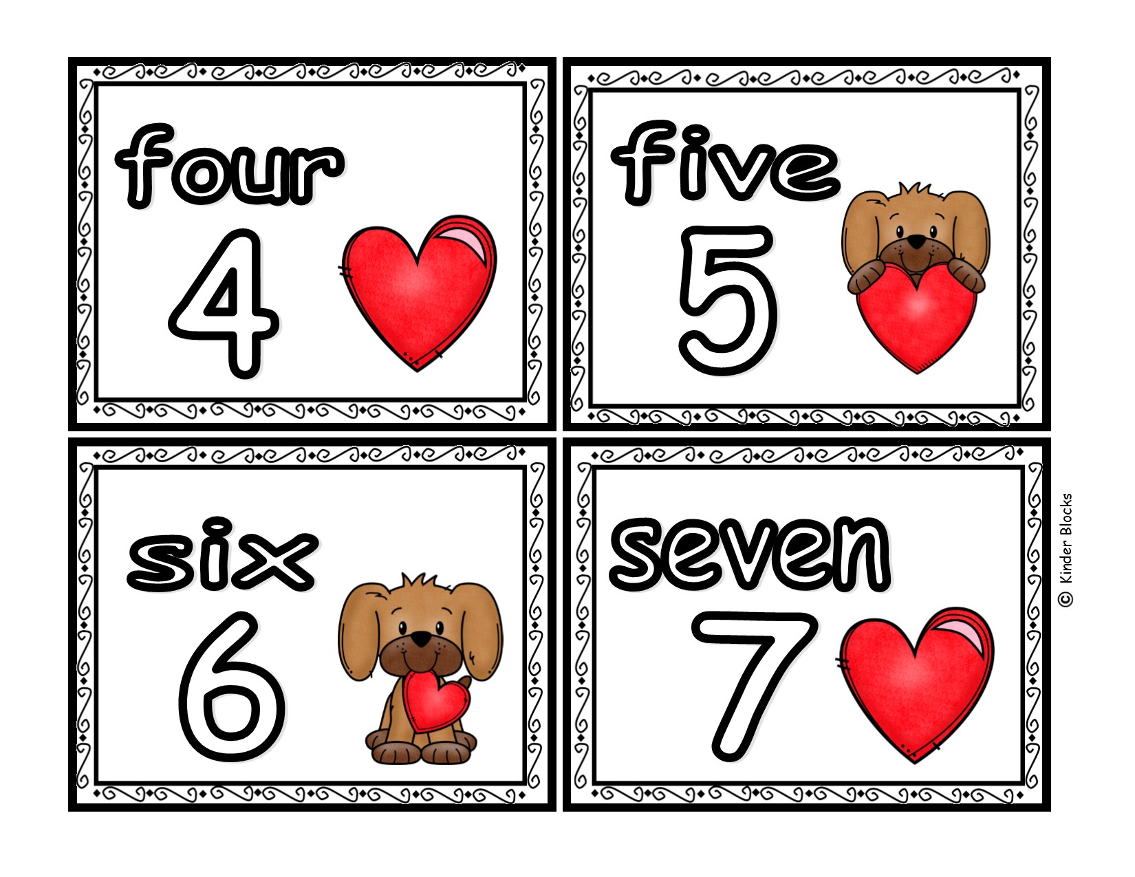 Valentine's Day Number Cards 0 - 20 | Made By Teachers