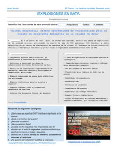 Explosiones en Bata - Scaffolded Cultural Activity: Los desafíos ...