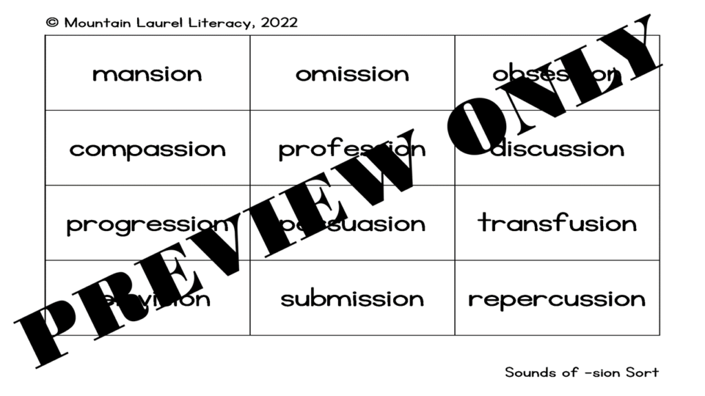 Word Sorts for Suffixes -ed, -s, -es, -tion, -sion Third and Fourth ...