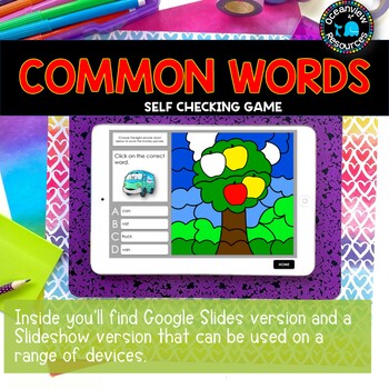 Sight Word game for Digital Learning- Google slides - common words Game ...