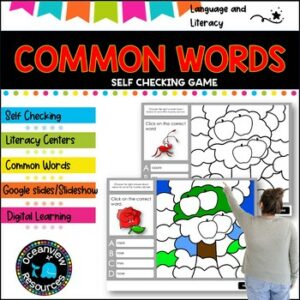 Sight Word game for Digital Learning- Google slides - common words Game ...