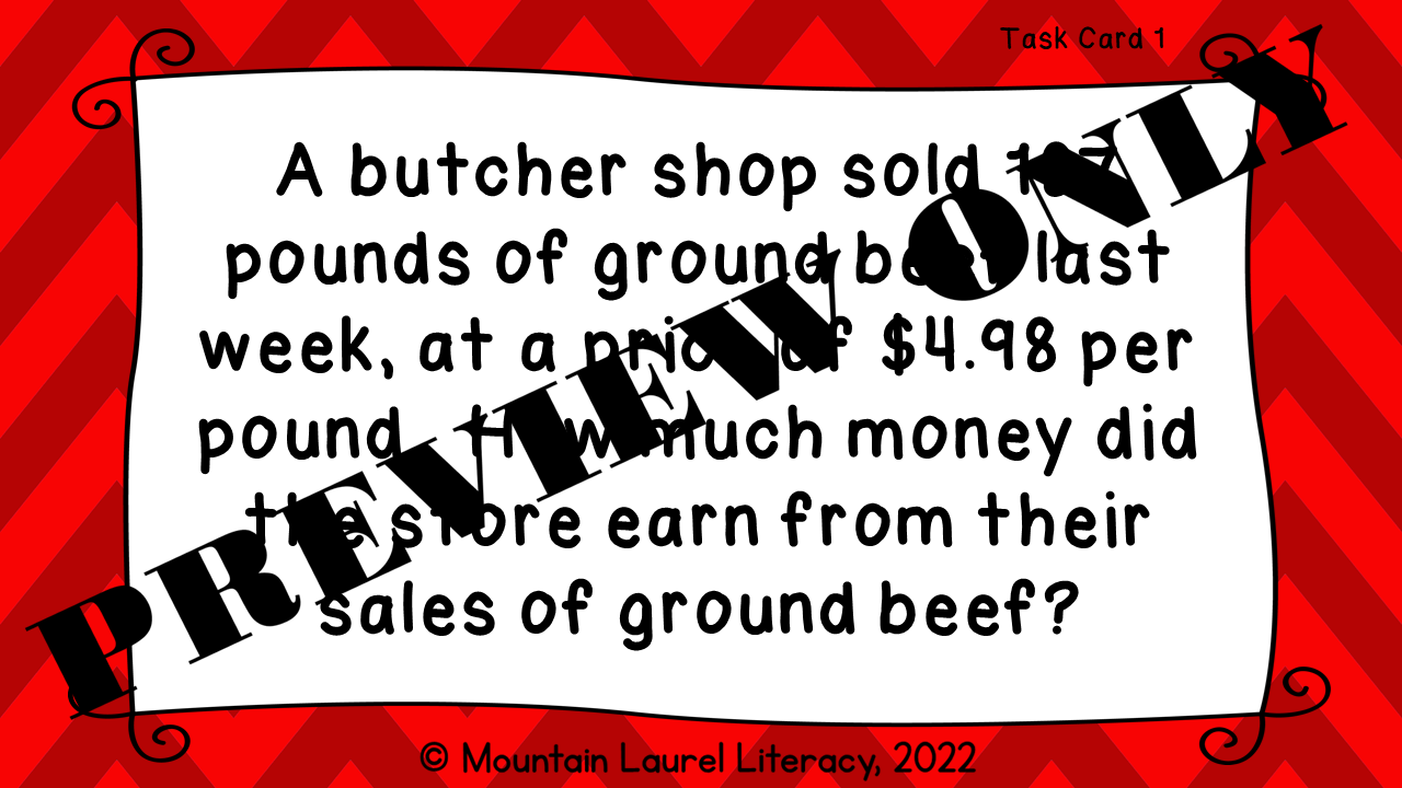 Word Problem Task Cards Multiplication and Division Grades 3 and 4 ...