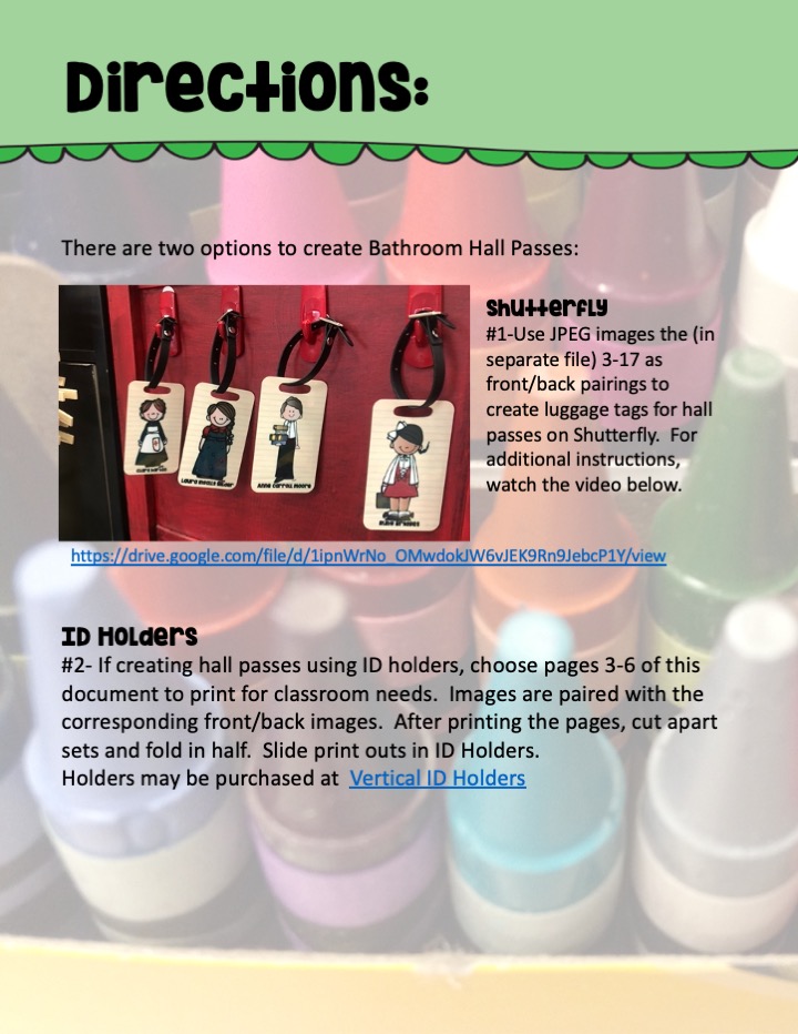 CLASSROOM DECOR:DIVERSE Kids Bathroom Passes | Made By Teachers