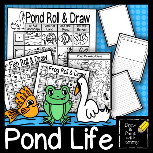 Roll a Pond with Frog and Fish Roll and Draw Printable Art Games Art ...