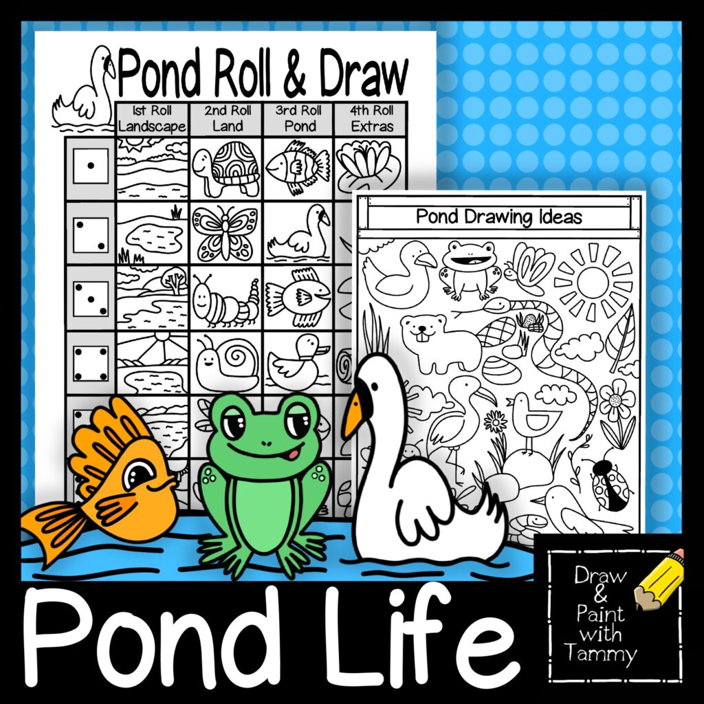 Roll a Pond with Frog and Fish Roll and Draw Printable Art Games Art ...
