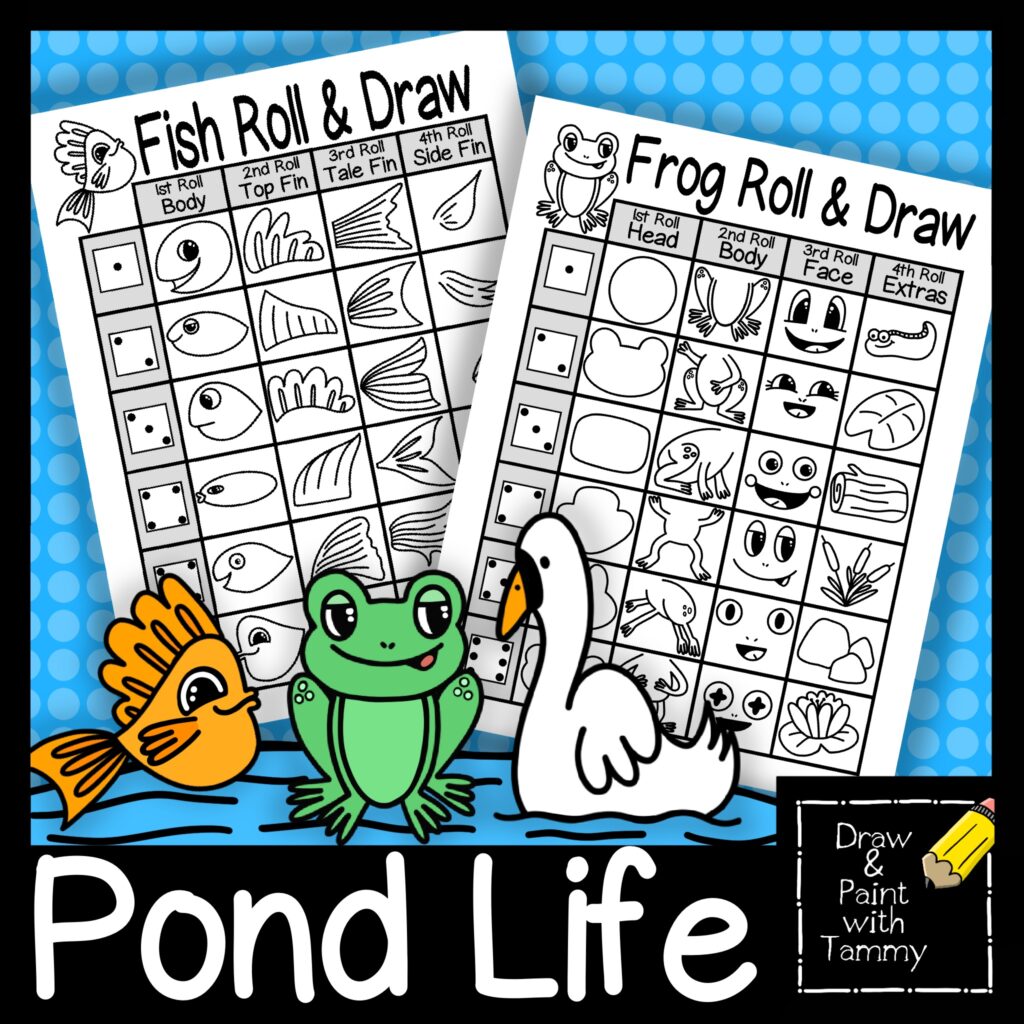 Roll a Pond with Frog and Fish Roll and Draw Printable Art Games Art ...