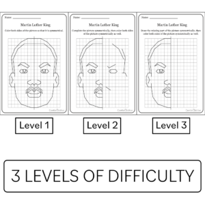 Black History Month Math activity Martin Luther King Jr Symmetry ...