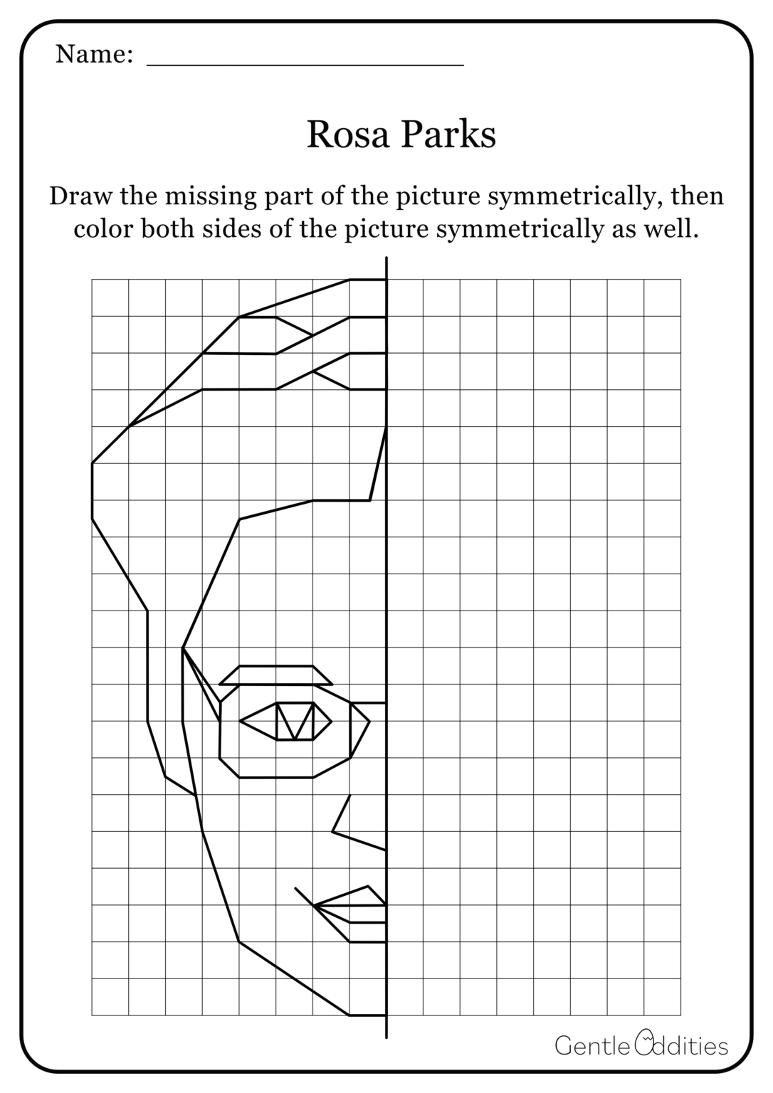 Black History Month Math activity Rosa Parks Symmetry | Made By Teachers
