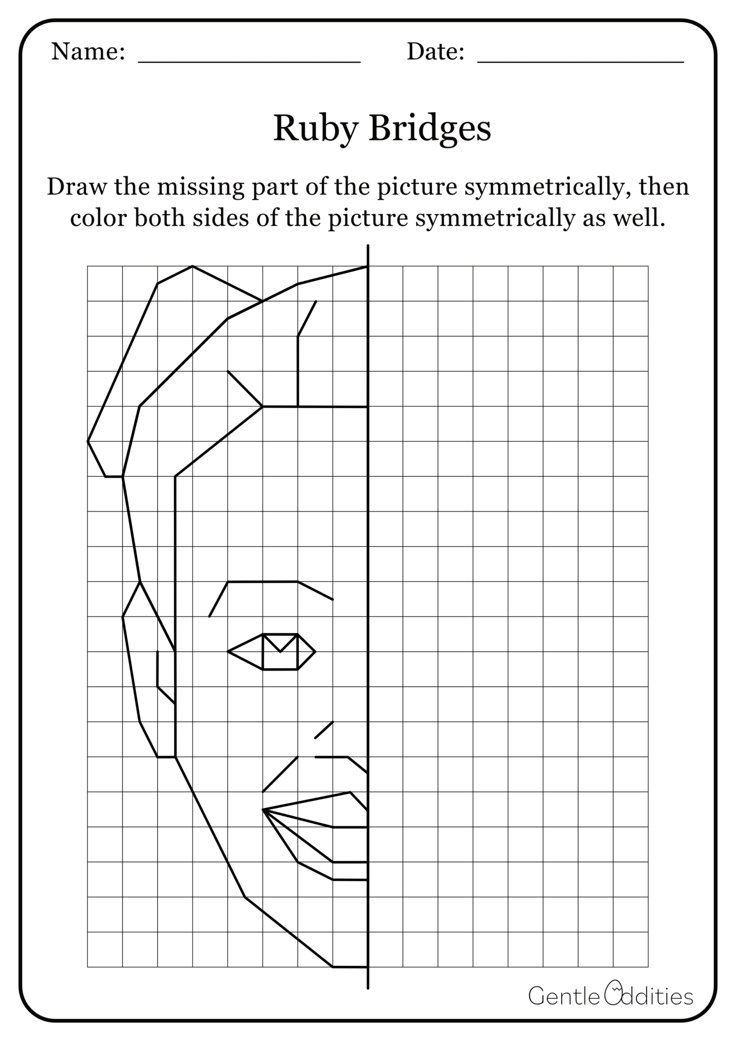 Black History Month Math activity Ruby Bridges Symmetry | Made By Teachers