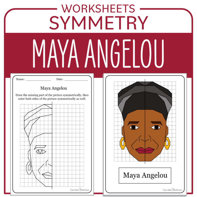 Black History Month Math activity Maya Angelou Symmetry Math Centers ...