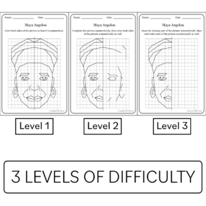 Black History Month Math activity Maya Angelou Symmetry Math Centers ...