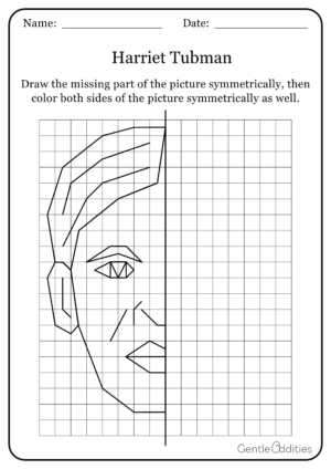 Black History Month Math activity Harriet Tubman Symmetry Math Centers ...