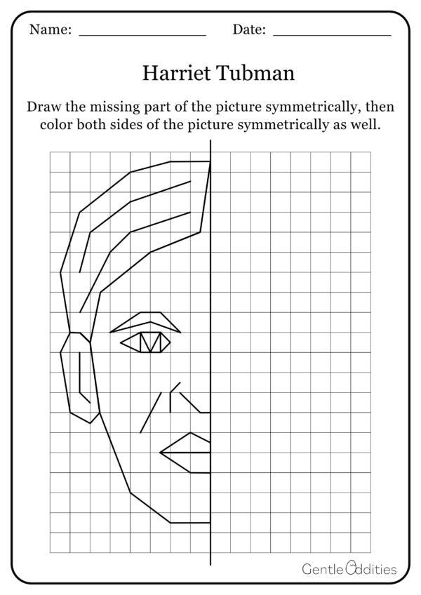 Black History Month Math activity Harriet Tubman Symmetry Math Centers ...