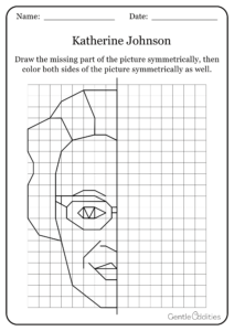 Black History Month Math activity Katherine Johnson Symmetry Math ...