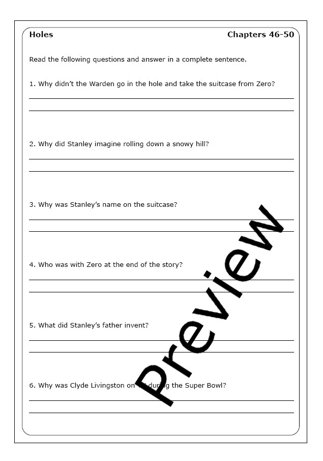 Louis Sachar "Holes" worksheets | Made By Teachers
