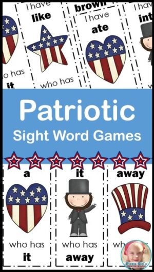 Patriotic Dolch Sight Word Game Set | Made By Teachers