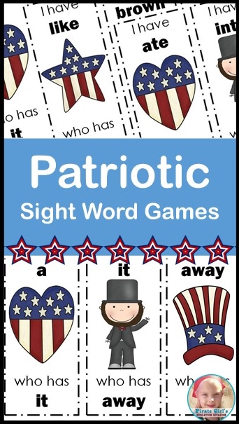 Patriotic Dolch Sight Word Game Set | Made By Teachers