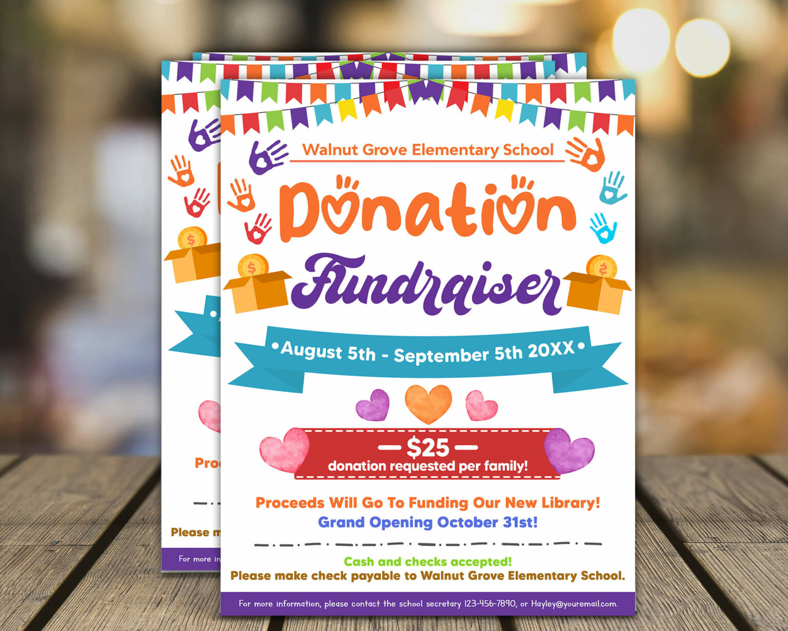 Editable Donation Fundraiser Flyer, PTA PTO School Church Fundraiser ...