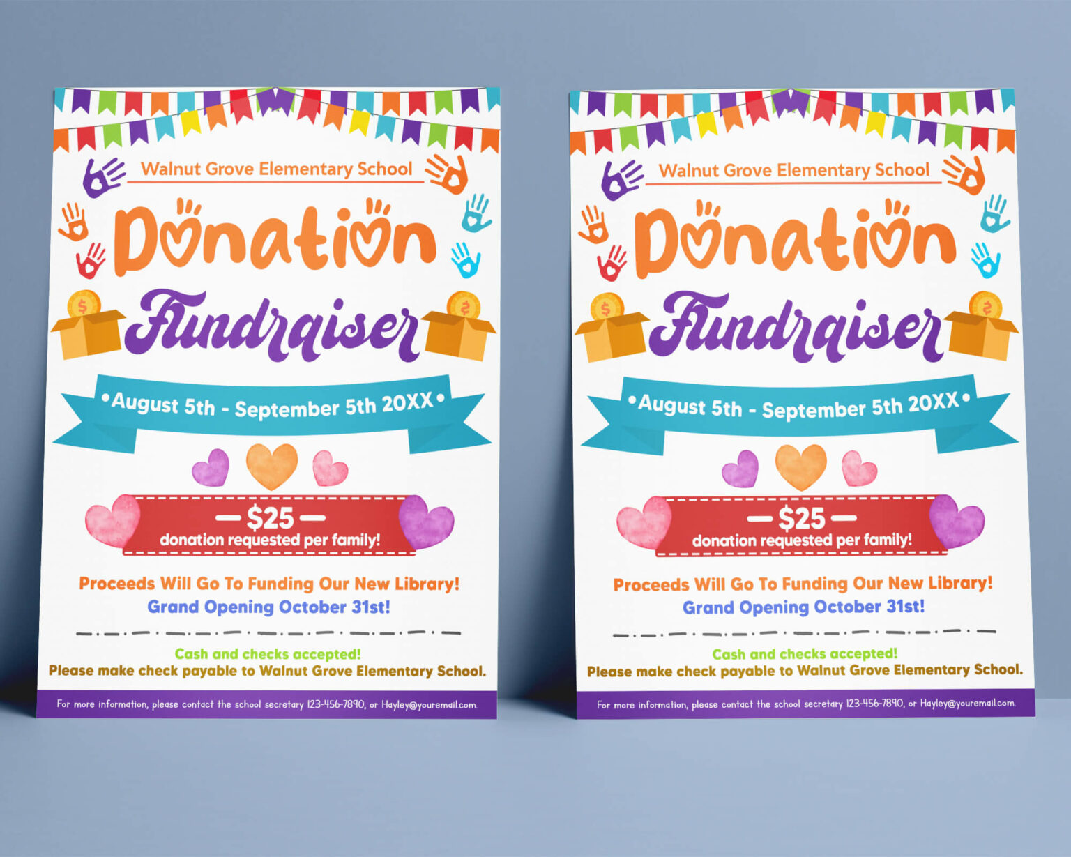 Editable Donation Fundraiser Flyer, PTA PTO School Church Fundraiser ...