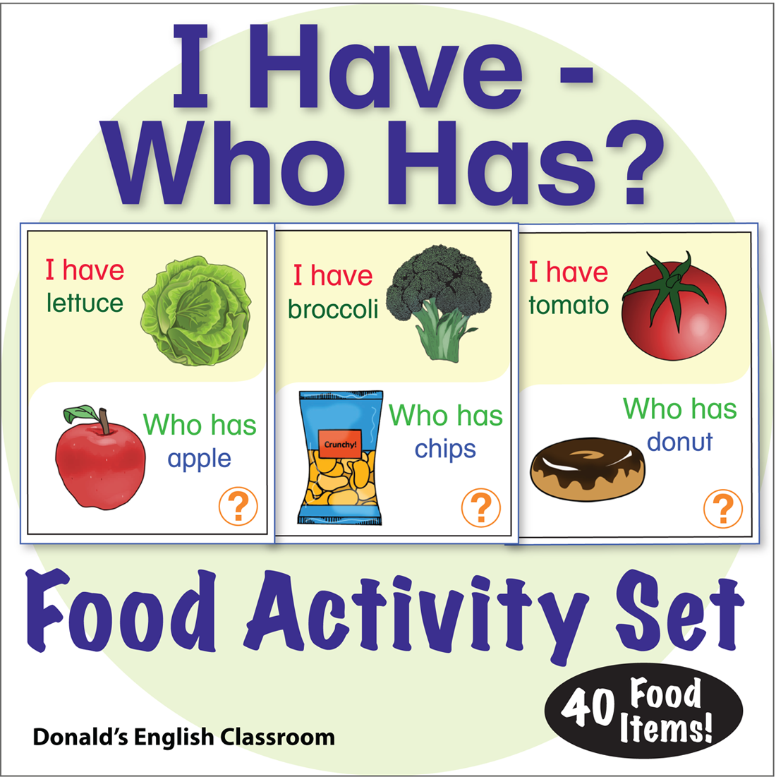 Food I Have Who Has Activity Set ESL ELL Newcomer Game | Made By Teachers