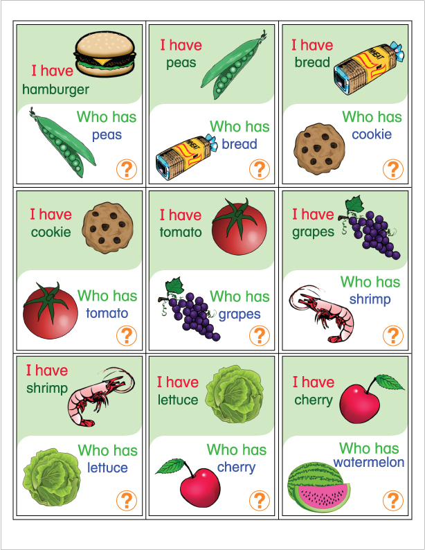 Food I Have Who Has Activity Set ESL ELL Newcomer Game | Made By Teachers