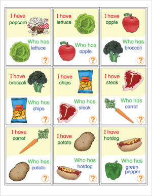 Food I Have Who Has Activity Set ESL ELL Newcomer Game | Made By Teachers