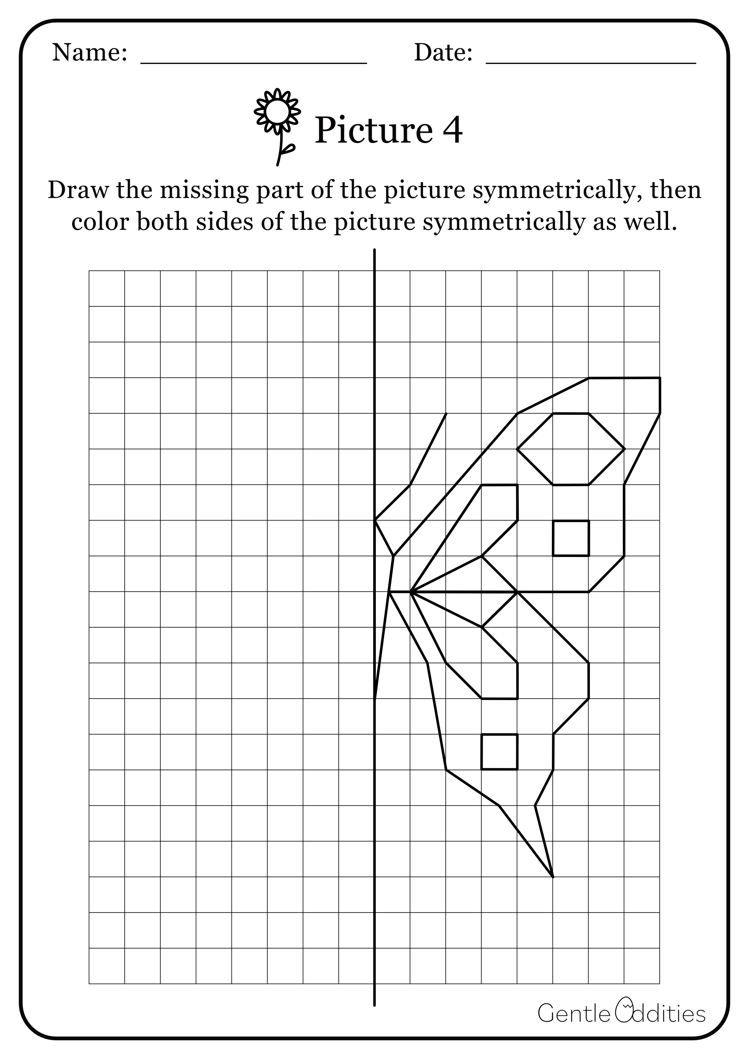 Spring Math activity Insects Butterflies Symmetry and Coloring Math ...