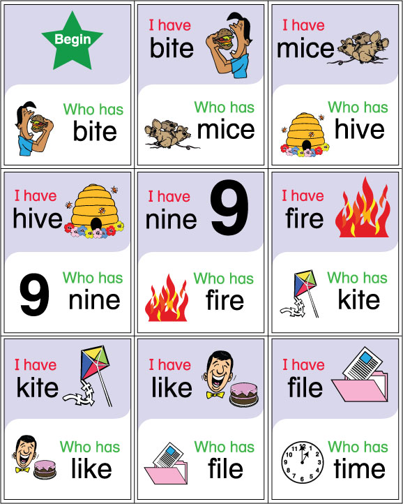 CVCe Word I Have Who Has Activity Set Long Vowels ESL ELL Newcomer Game ...