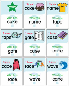 CVCe Word I Have Who Has Activity Set Long Vowels ESL ELL Newcomer Game ...