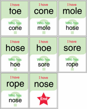 CVCe Word I Have Who Has Activity Set Long Vowels ESL ELL Newcomer Game ...