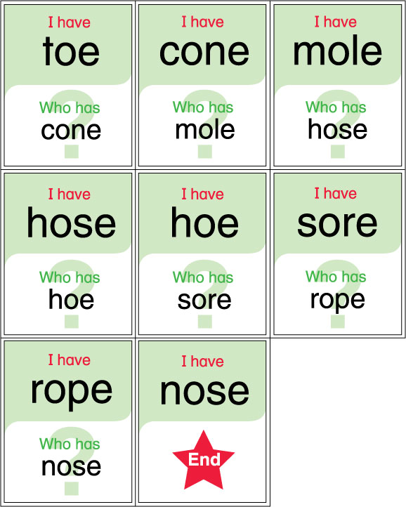 CVCe Word I Have Who Has Activity Set Long Vowels ESL ELL Newcomer Game ...