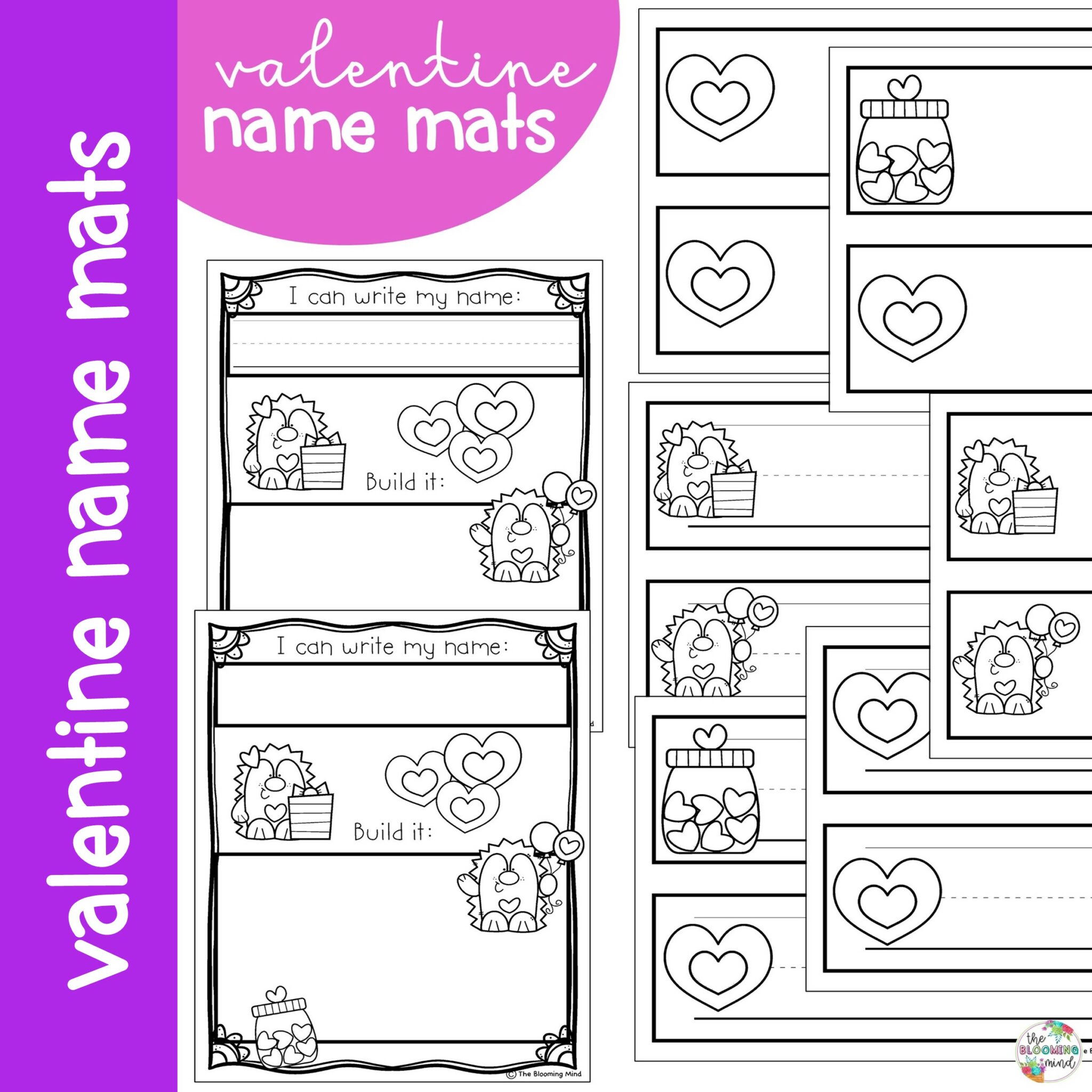 Valentine's Day Name Writing Practice Mats | Made By Teachers