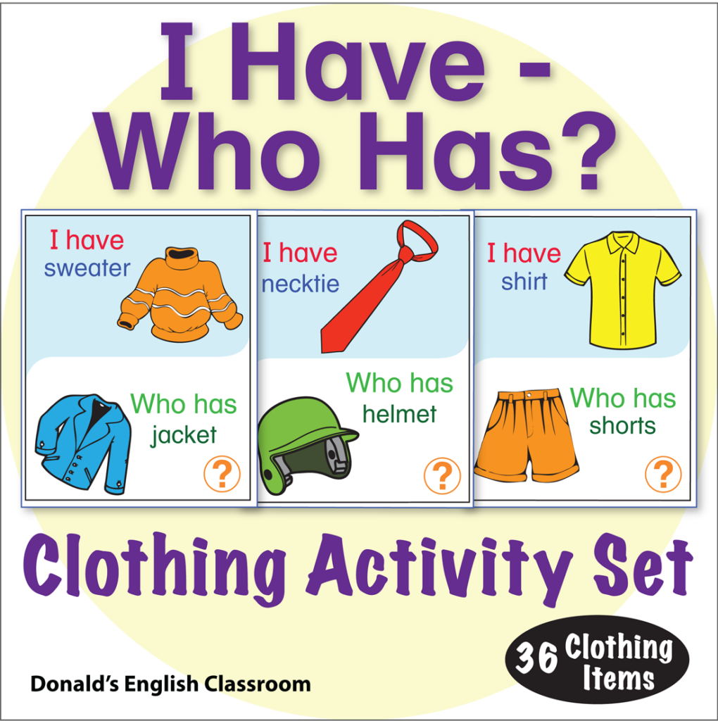 Clothing Bingo ESL ELL Newcomer Game | Made By Teachers