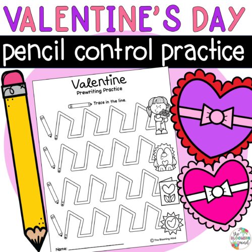 Valentine's Day Pencil Control Practice | Prewriting Skills Line ...