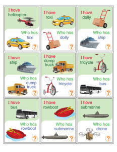 Transportation I Have Who Has Activity Set | ESL ELL Newcomer Game ...