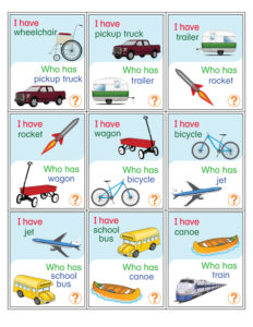 Transportation I Have Who Has Activity Set | ESL ELL Newcomer Game ...