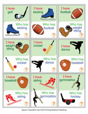 Sports I Have Who Has Activity Set | ESL ELL Newcomer Game | Made By ...