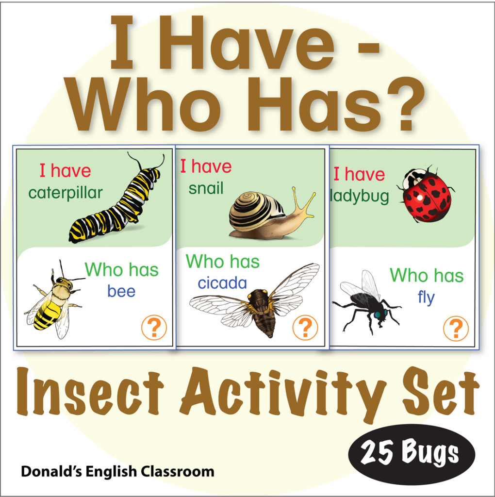 Insect I Have Who Has Activity ESL ELL Newcomer Game | Made By Teachers