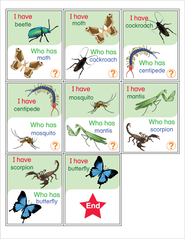 Insect I Have Who Has Activity ESL ELL Newcomer Game | Made By Teachers