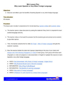 Why Learn Spanish or Any Other Foreign Language (Lección Preliminar ...