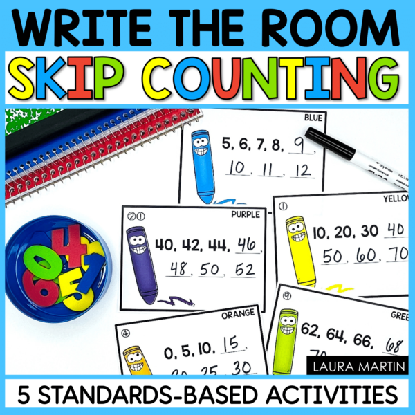 Skip Counting by 2, 5 and 10 - Skip Counting Task Cards - Count the ...