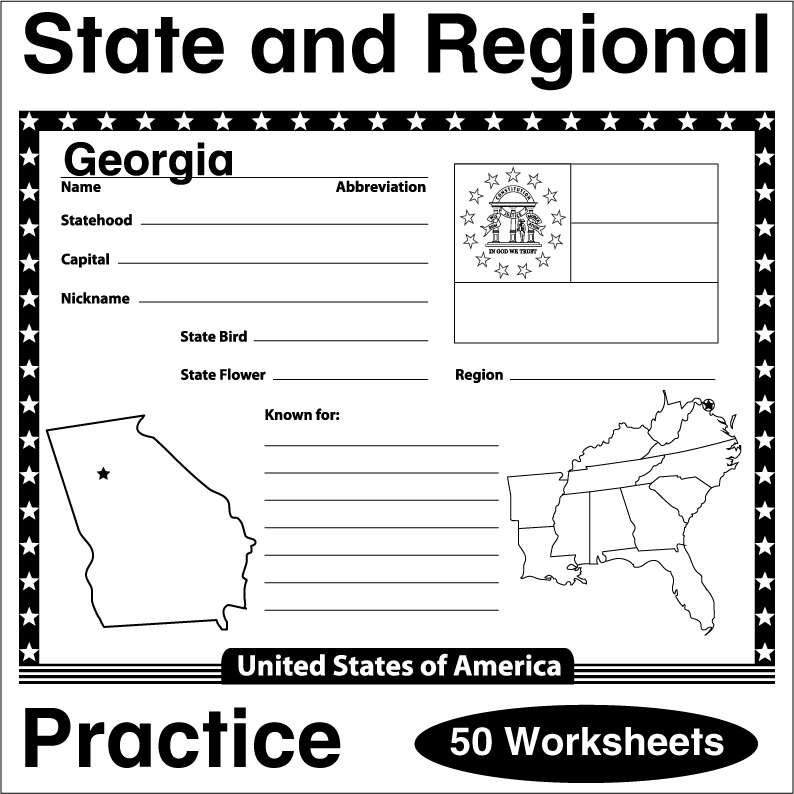 US State and Regional Worksheets ESL ELL Newcomer | Made By Teachers