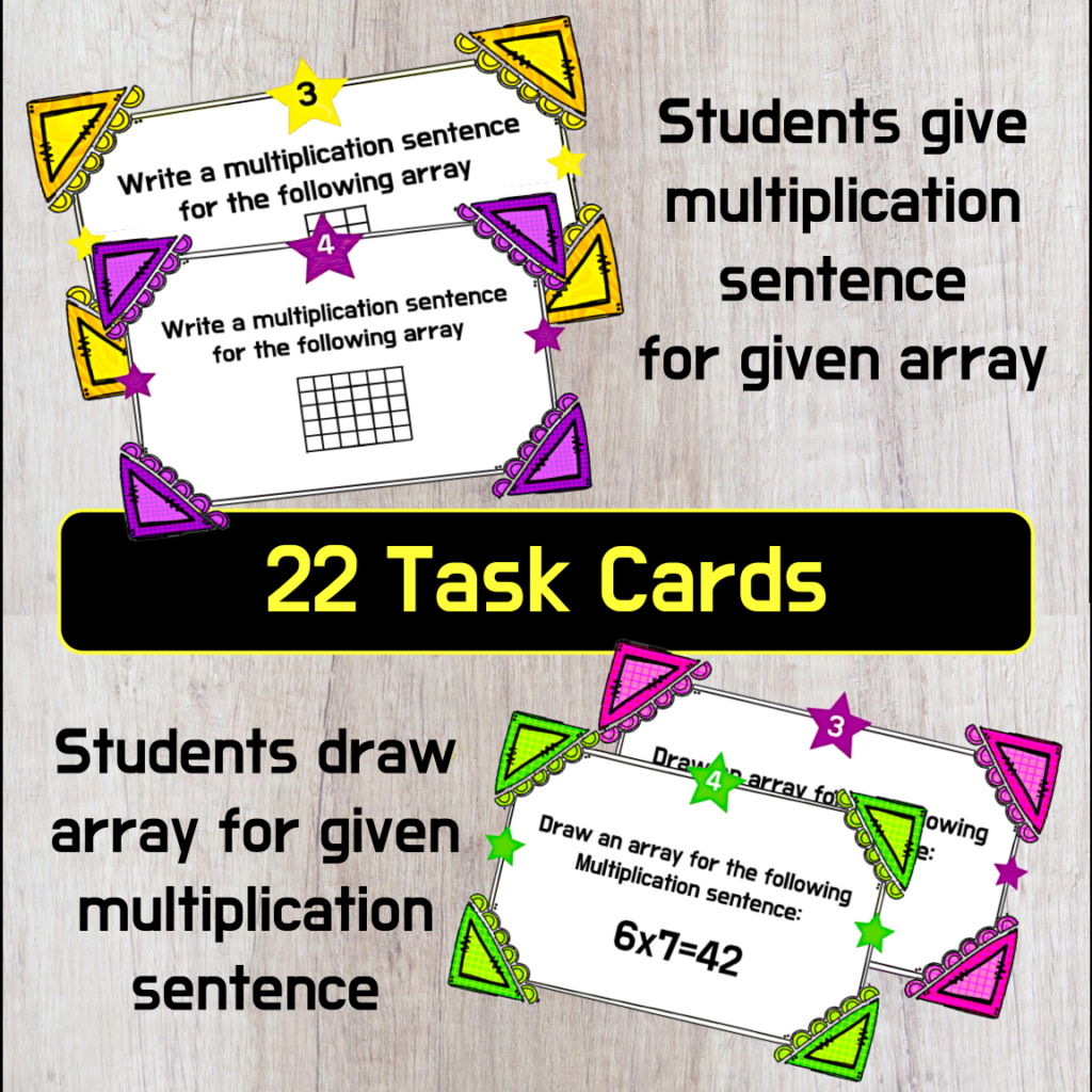 Understanding Multiplication Using Arrays: 78 Task Cards With Word ...