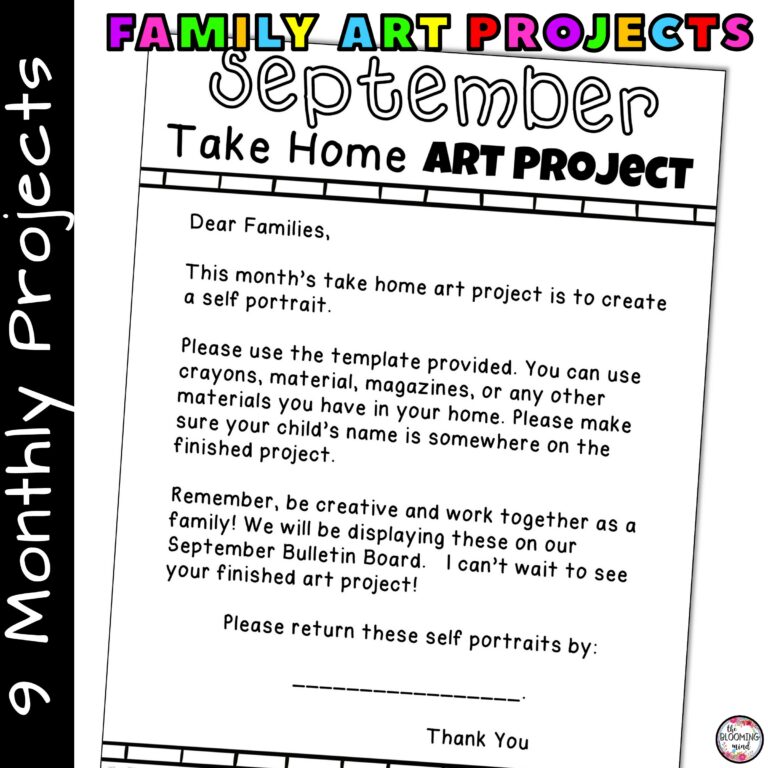 Monthly Take Home Art Projects for Preschool or Kindergarten | Made By ...