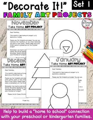 Monthly Take Home Art Projects for Preschool or Kindergarten | Made By ...